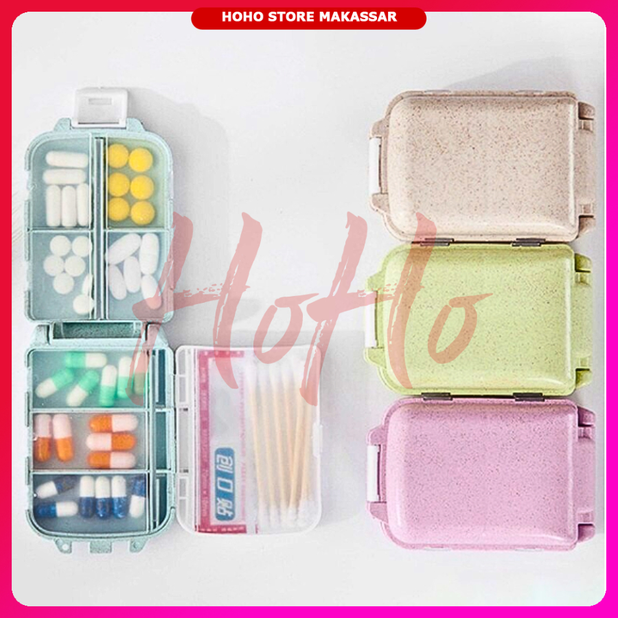 Jual Kotak Obat Lipat 8 Sekat Tempat Penyimpanan Obat Pil Tablet Kotak ...