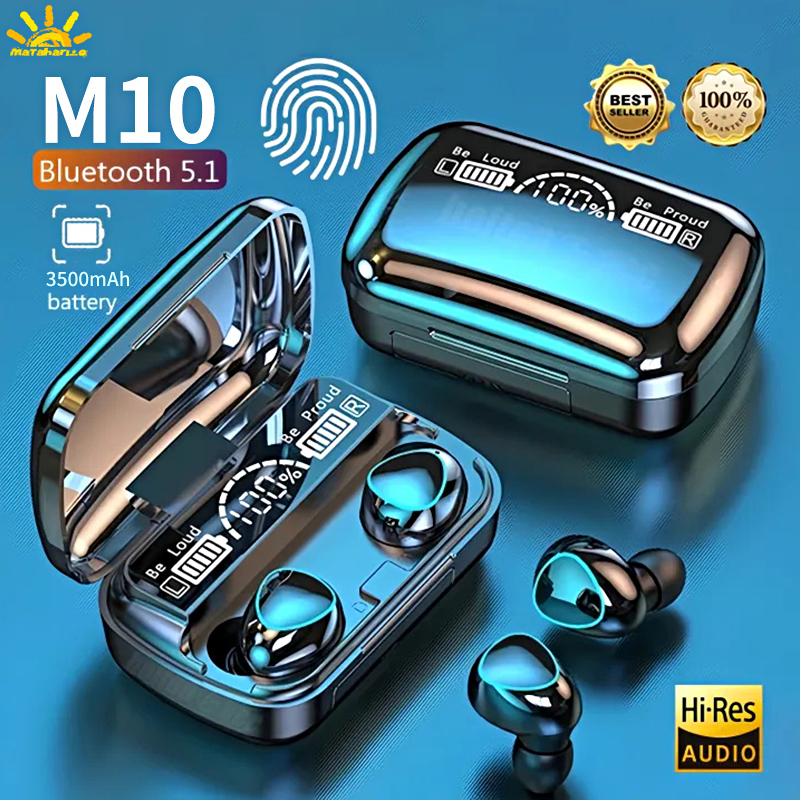Jual M10 Plus Powerbank 3500mAh TWS Bluetooth 5.1 Full Bass HiFi Stereo Sound Earphone Wireless ...