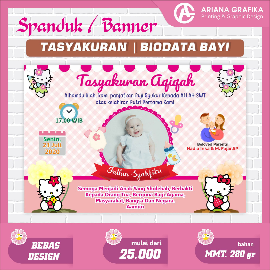 Jual Spanduk/Banner/Backdrop Aqiqah & Biodata Bayi | Shopee Indonesia