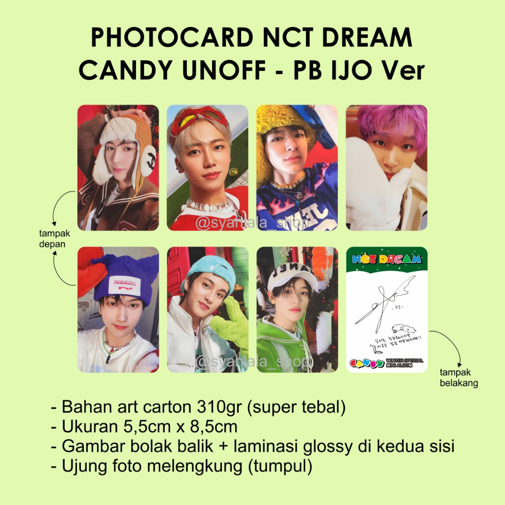 Jual PHOTOCARD NCT DREAM CANDY PREMIUM UJUNG TUMPUL | Shopee Indonesia