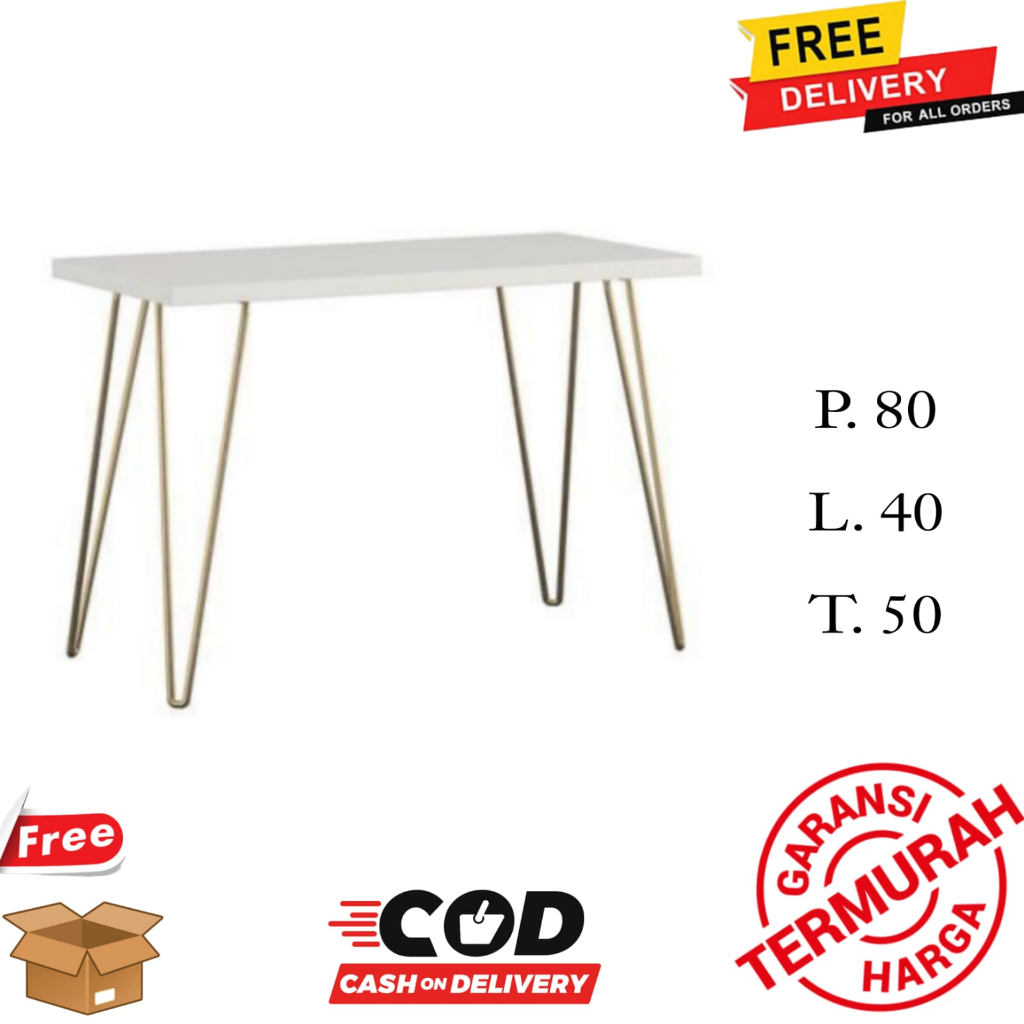 Jual Meja Tamu Putih 80x40 Minimalis GOLD Meja Kerja / Belajar Meja ...