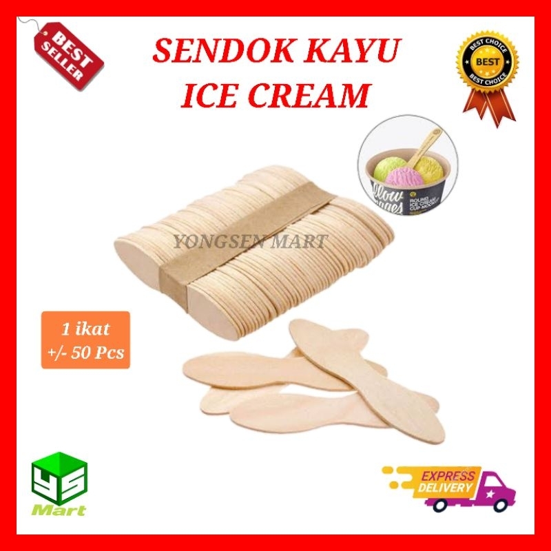 Jual ( 1 ikat ) Spoon sendok kayu es krim ice cream polos murah ...