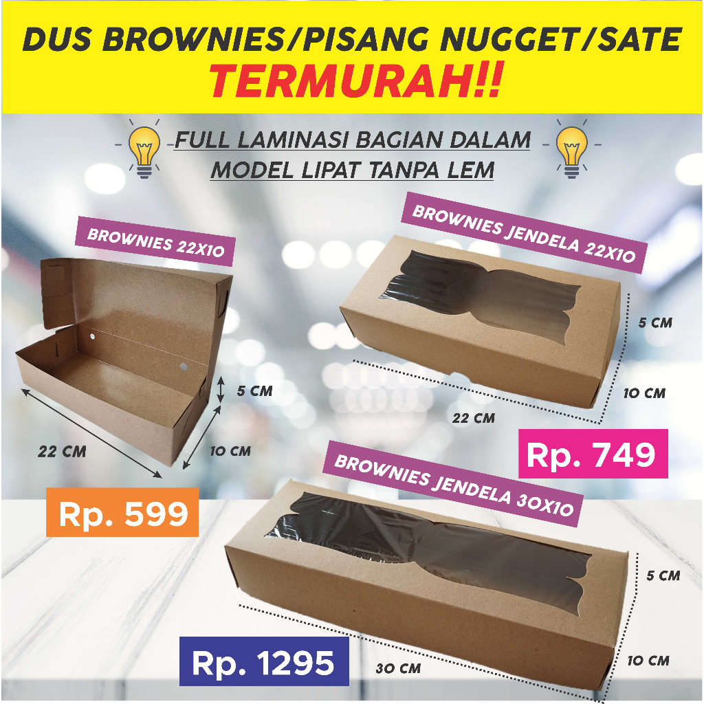 Jual Dus Brownies / Box Brownis Jendela / Dus Kue / Dus Donat / Dus Pisang Nugget | Shopee Indonesia