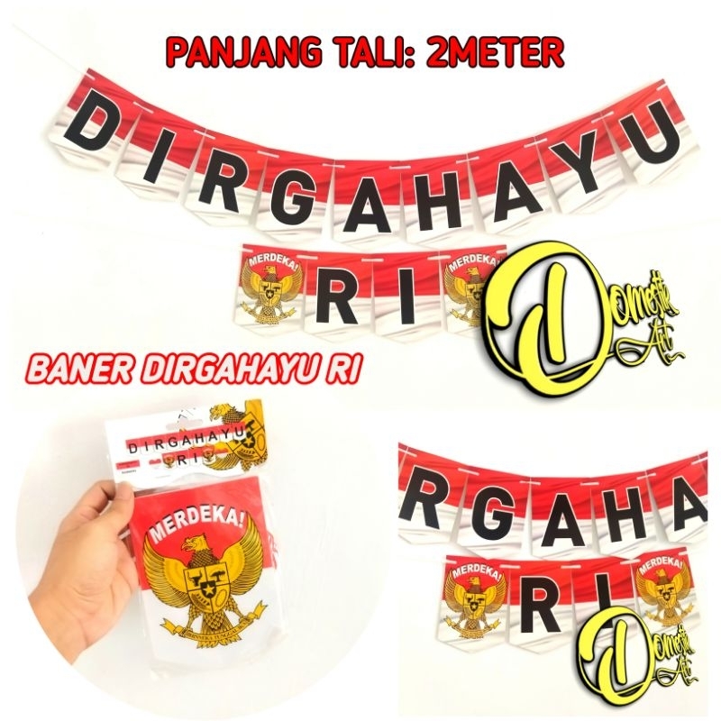Jual Baner DIRGAHAYU RI garuda/ bunting flag HUT RI / banner Garuda HUT ...