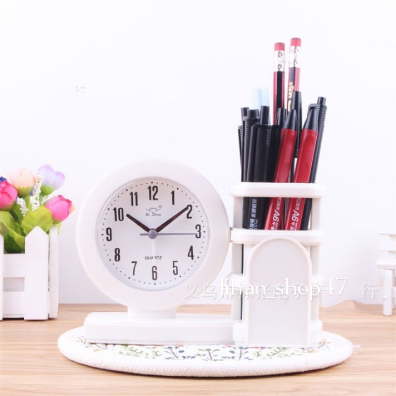 Jual Jam Weker Jam Meja Alram Aesthetic Tempat Pensil Dekorasi Meja ...