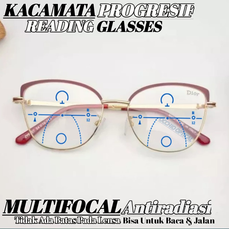 Jual Kacamata Progresif Antiradiasi Cat Eye Wanita | Kacamata Baca dan ...