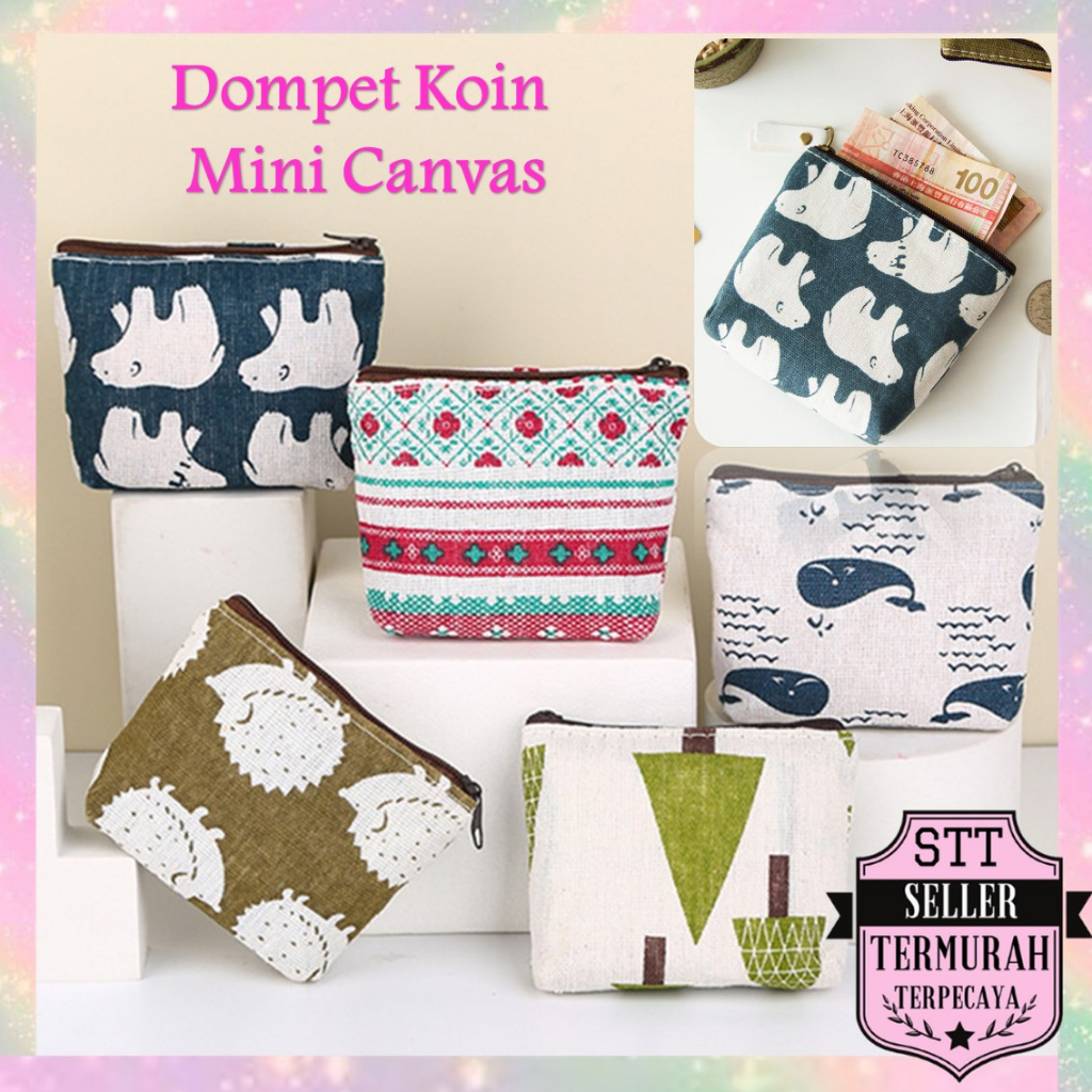 Jual STT Dompet Koin Mini Canvas Dompet Perhiasan Headset Multifungsi ...