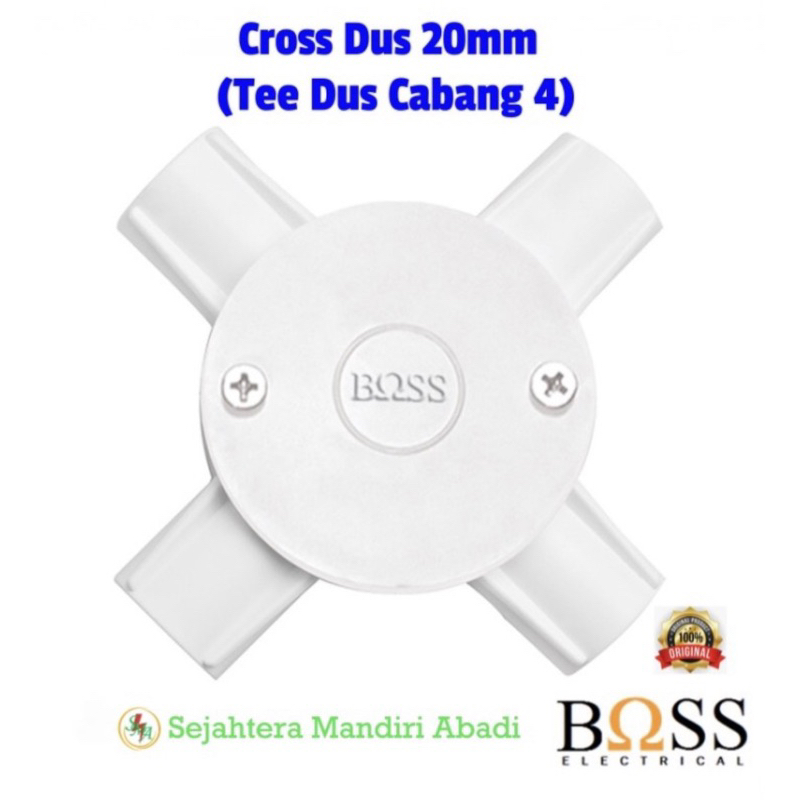 Jual Tdus T Dus Tee Dus Cross Dus 20mm Cabang 4 White Conduit Putih ...