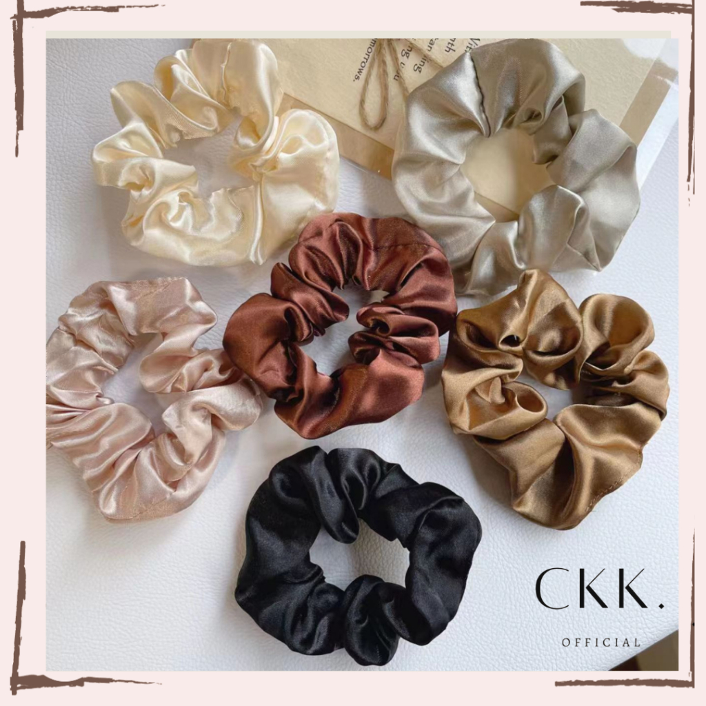 Jual CKK Iket Rambut Scrunchie Bahan Satin Silk | Shopee Indonesia
