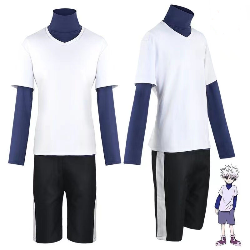 Jual HUNTER×HUNTER Killua Zoldyck Cosplay Costume Uniform Suit Full Set Outfit and wig | Shopee ...