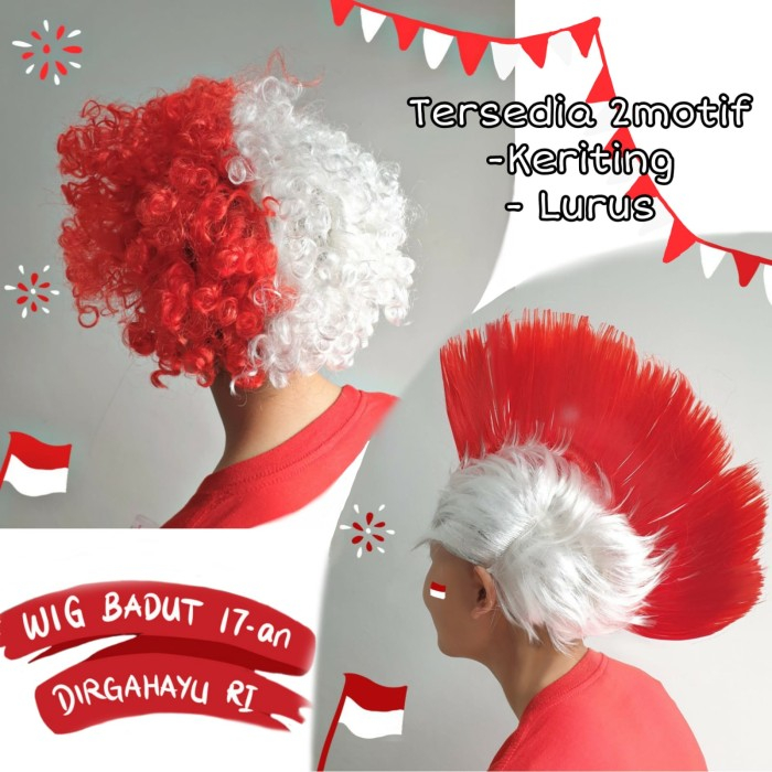 Jual WIG BADUT 17-AN/RAMBUT PALSU KERITING/MOHAWK | Shopee Indonesia