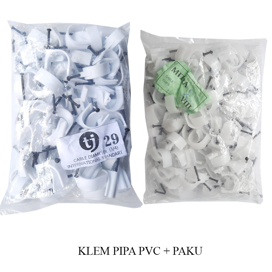 Jual Klem Pipa Pvc + Paku beton VARIASI ( PER BUAH ) | Shopee Indonesia