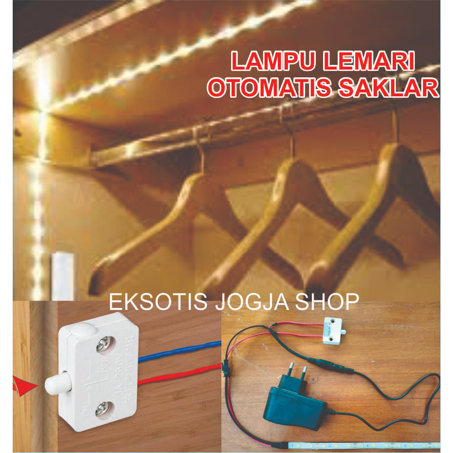 Jual LAMPU LEMARI LED SAKLAR OTOMATIS KOMPLIT TINGGAL COLOK | Shopee ...