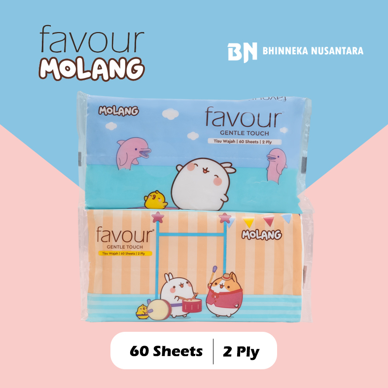 Jual Favour Molang Travel Pack Tissue 60 Sheets | Shopee Indonesia