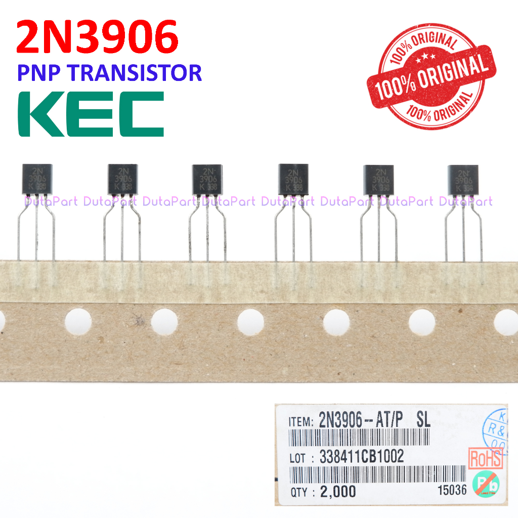 Jual 2N3906 ORIGINAL KEC KOREA PNP Transistor 2N 3906 TO-92 | Shopee ...