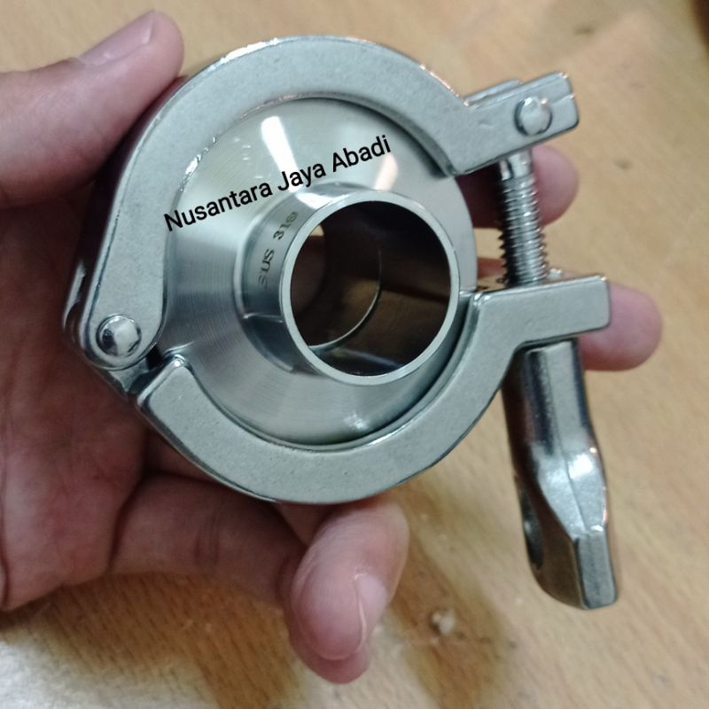 Jual Tri Clamp Ferrule Complete Set Sanitary Stainless 316 L 1 " inchi 25.4 mm Foodgrade ...