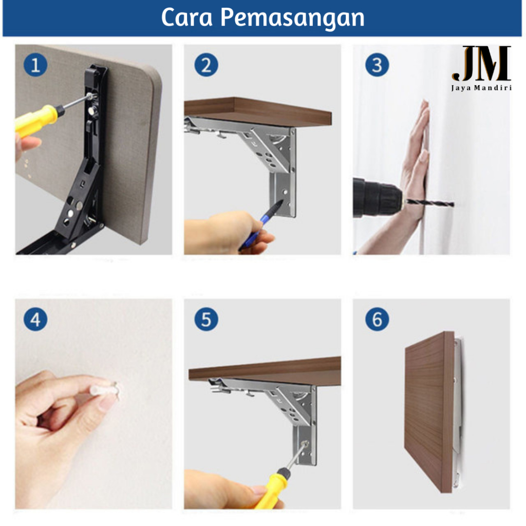 Jual Vincitory Engsel Siku Rak Meja Lipat Foldable Bracket Ambalan ...