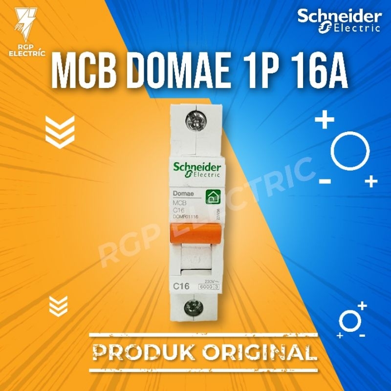 Jual MCB DOMAE 1 Phase 1P 16A Schneider New Domae | Shopee Indonesia