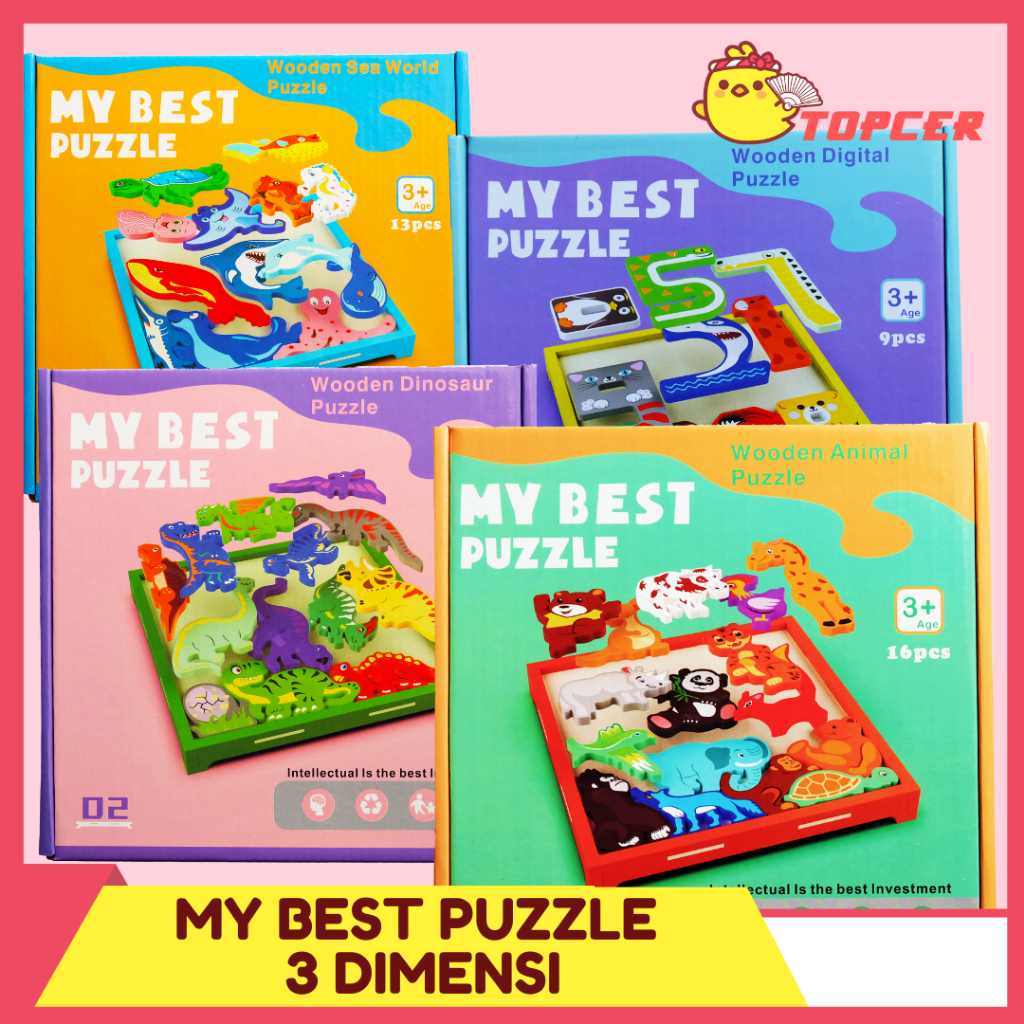 Jual MAINAN ANAK PUZZLE 3D GAMBAR EDUKASI ANAK BELAJAR MENGENAL HEWAN ...