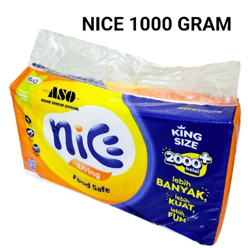 Jual Tisu Tissue NICE 1000 gram KILOAN 2ply NICE 900 ISI LEBIH BANYAK ...