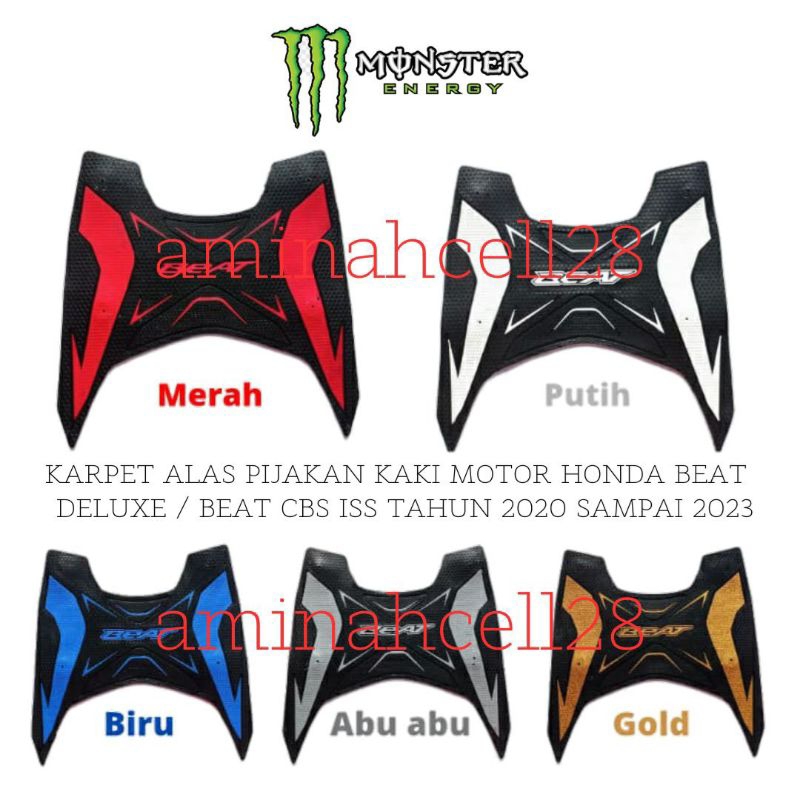 Jual Monster Energy Karpet Motor Honda Beat Deluxe/Cbs Iss/Street 2020-2023 Bahan Karet Tebal ...
