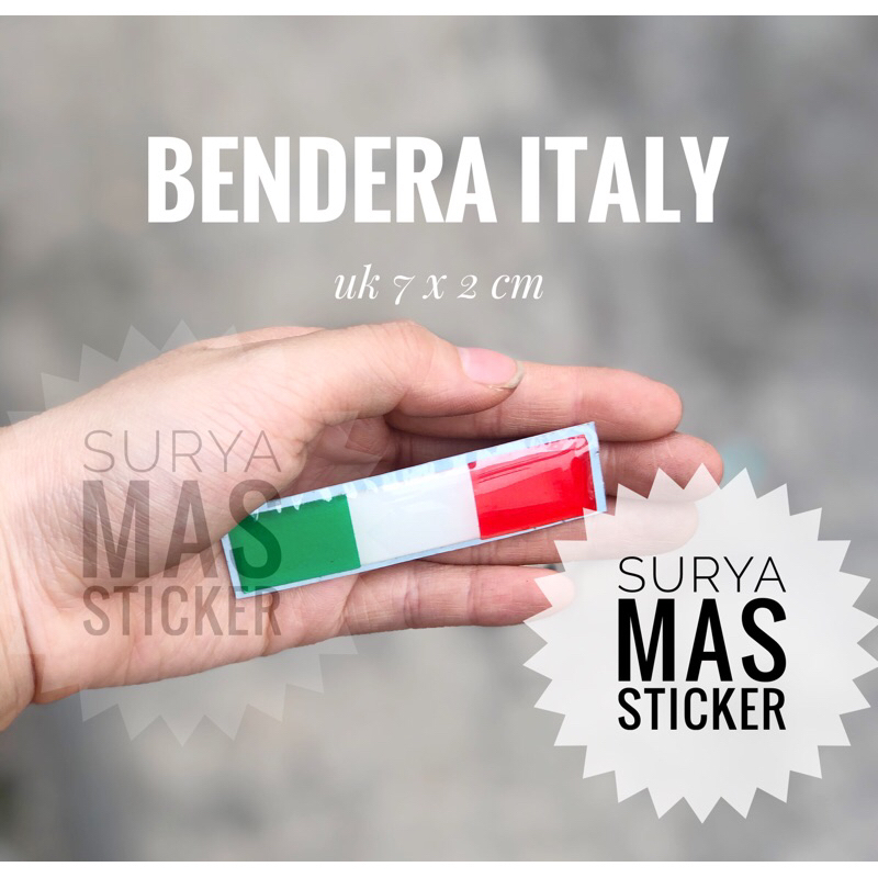 Jual stiker logo bendera italy timbul motor itali flag resin | Shopee ...