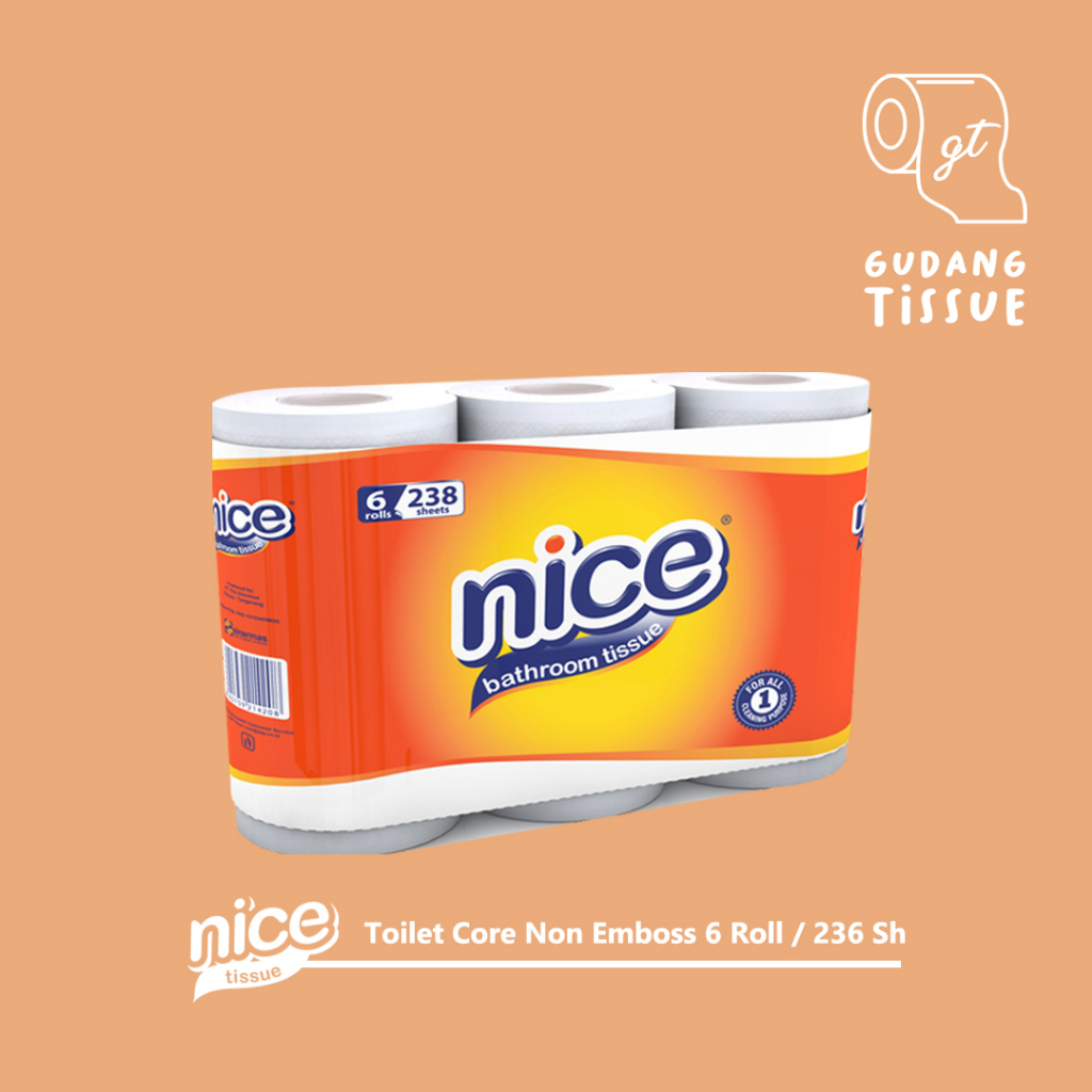 Jual Nice Toilet Core Non Emboss [6 Roll/238 Sheets] | Shopee Indonesia