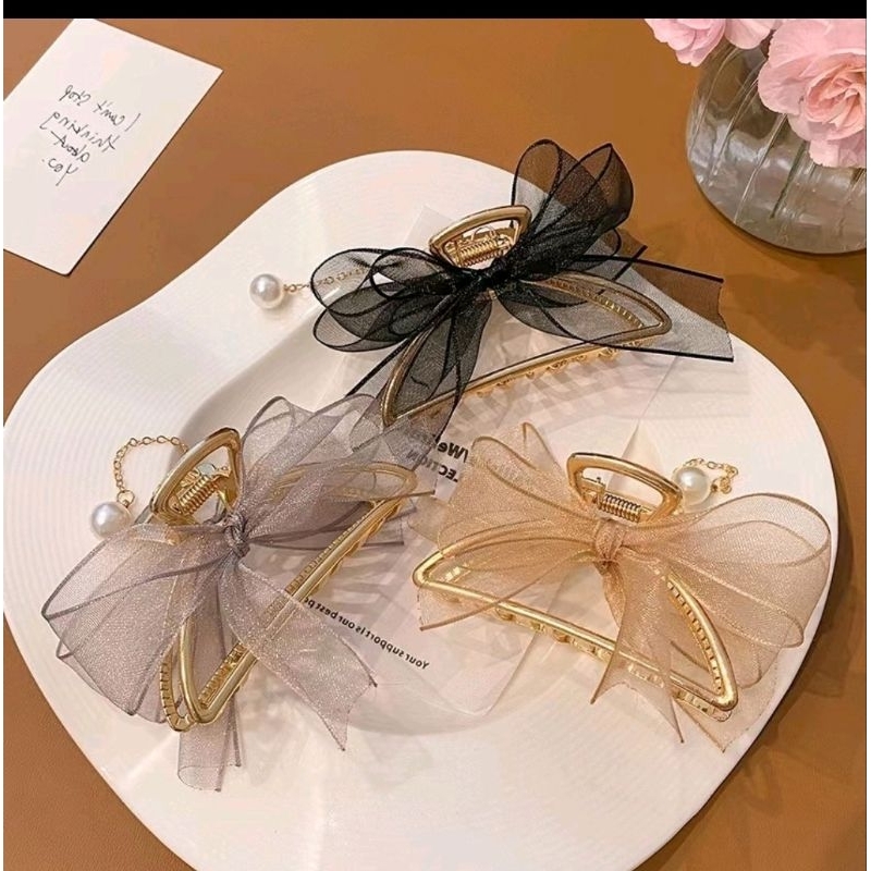 Jual Jepit Rambut Korean Style Cute Ribbon Pita Aesthetic/Cute Korean ...