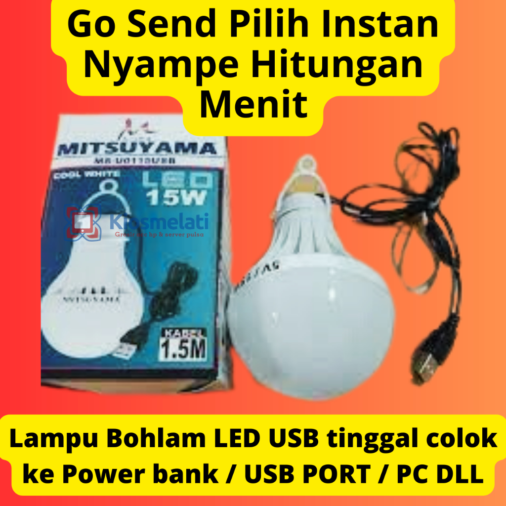 Jual Lampu Bohlam LED USB Mitsuyama Emergencey lampu darurat kabel 8w ...