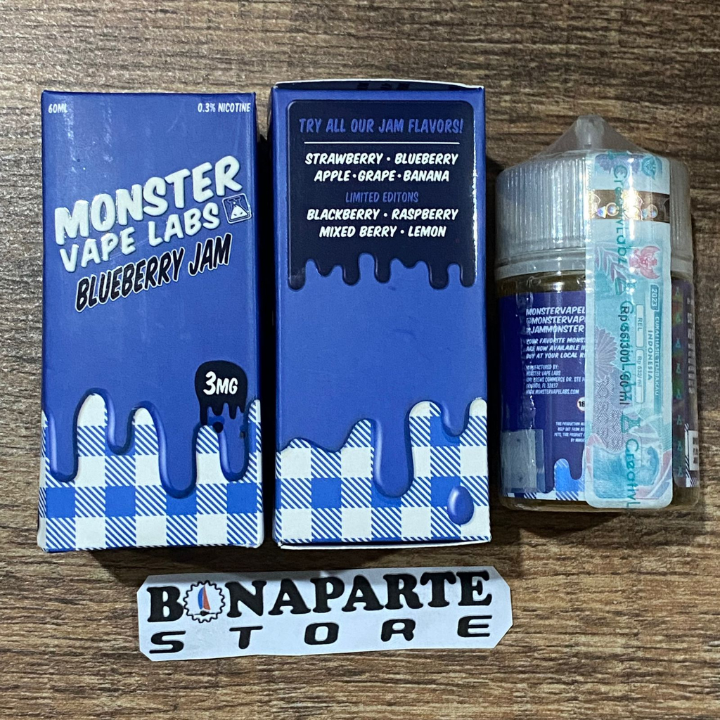 Jual Monster Vape Labs Blueberry Jam 3mg 60ml Jam Monster Usa Cukai