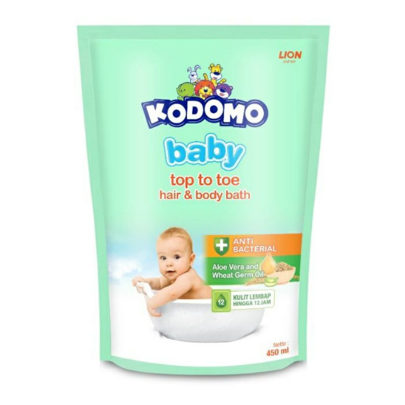 Jual Kodomo Baby Hair & Body Bath Top To Toe 450mL | Shopee Indonesia