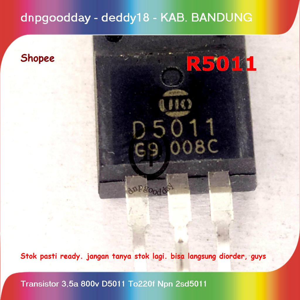 Jual Transistor 3,5a 800v D5011 To220f Npn 2sd5011 | Shopee Indonesia