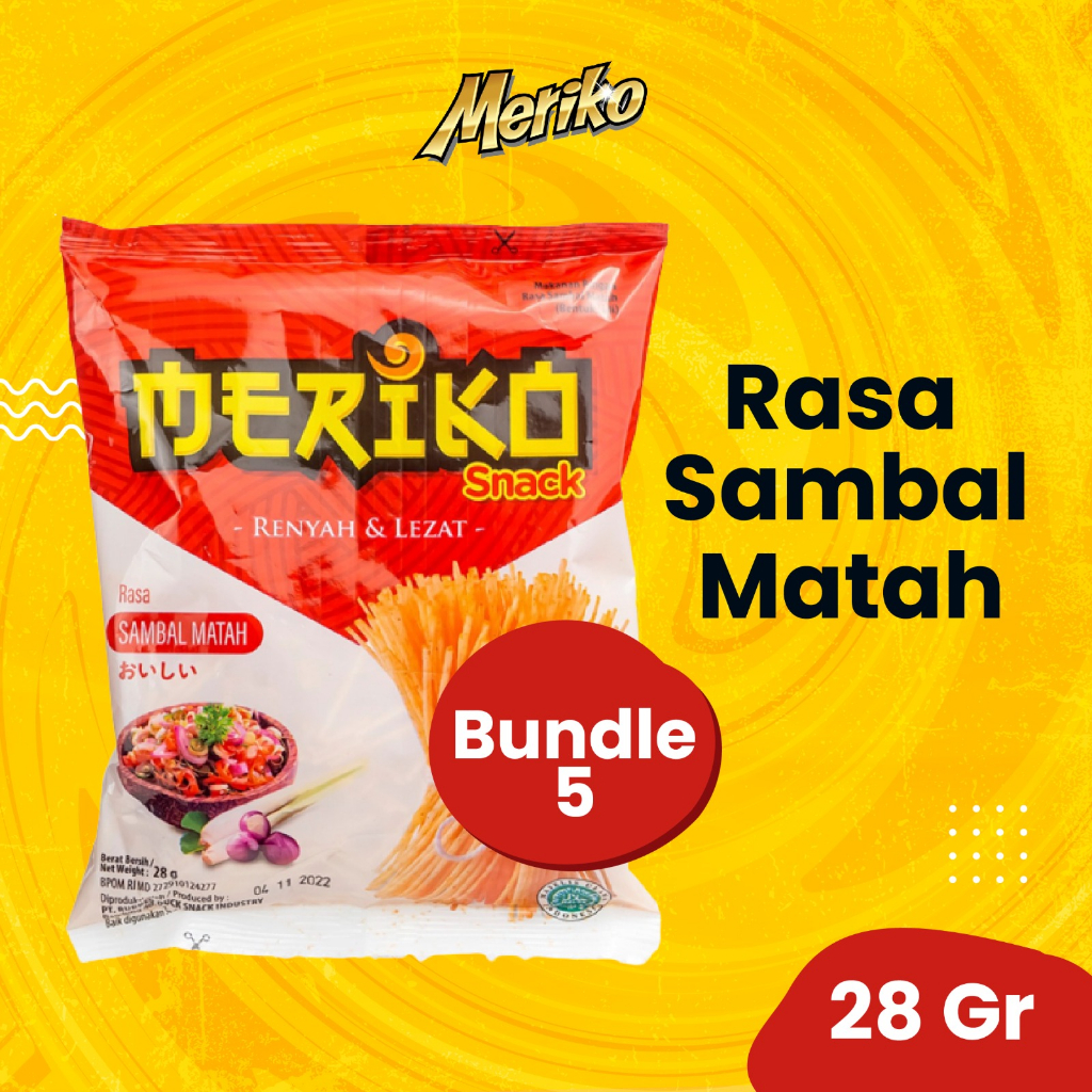 Jual Meriko Snack Rasa Sambal Matah 28gr 5 pcs Camilan Renyah dan Lezat ...