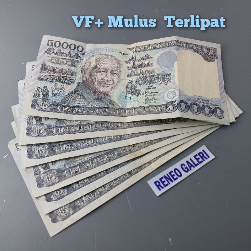 Jual VF+ Asli 50000 Rupiah Suharto Tahun 1993 1995 Rp 50.000 Soeharto ...