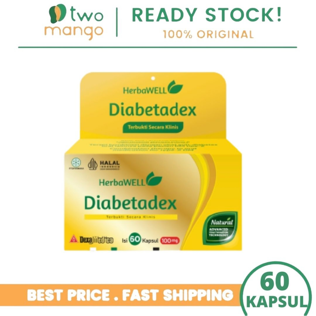 Jual HERBAWELL DIABETADEX KAPSUL 100 MG BOTOL 60'S | Shopee Indonesia