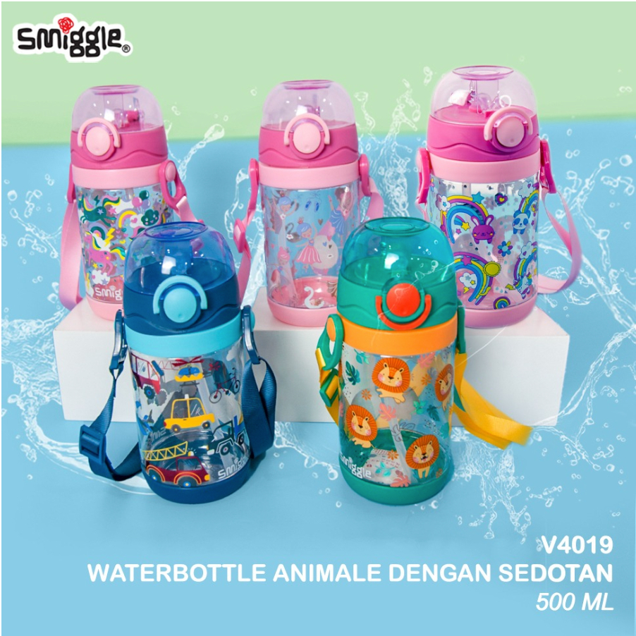 Jual Smiggle Botol Minum sedotan Anak animale animal water bottle 500ml BPA FREE 4019 | Shopee ...