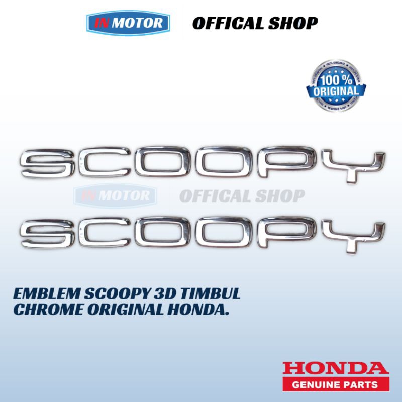 Jual Emblem Scoopy CROM CHROME 2021 2022 2022 3D Original Honda kode ...