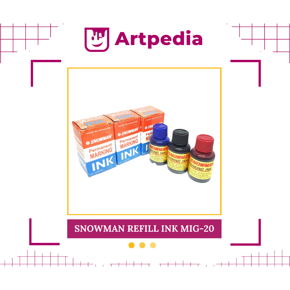 Jual Refill Tinta Spidol Permanent Snowman MIG-20 / Permanent Marker ...