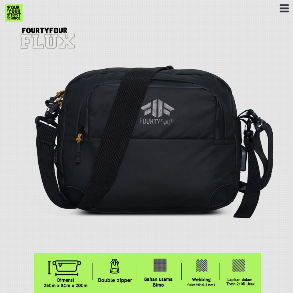 Jual FOURTYFOUR Flux - Slingbag Pria / Tas Selempang Premium | Shopee ...