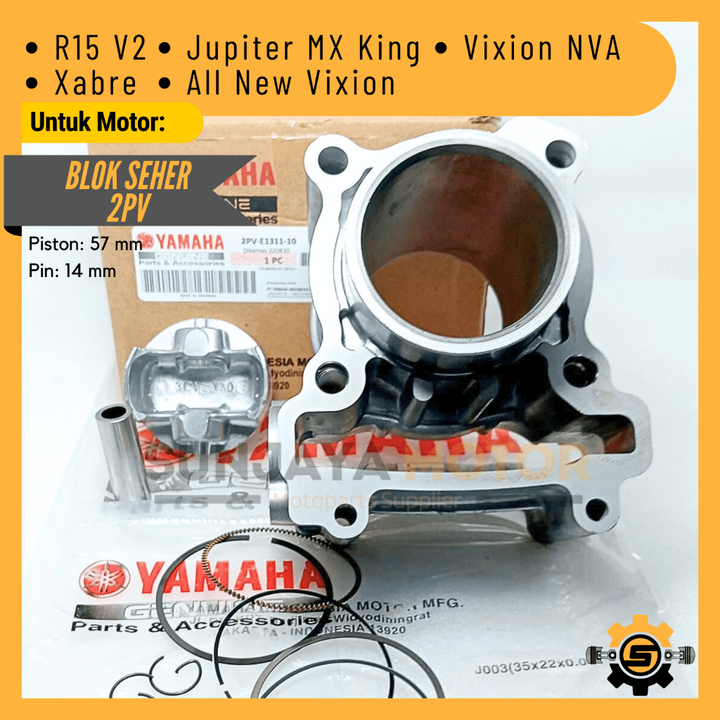 Jual Blok Seher Set 2PV Block Piston Seker Kualitas Original Yamaha Jupiter MX King 150 Vixion ...