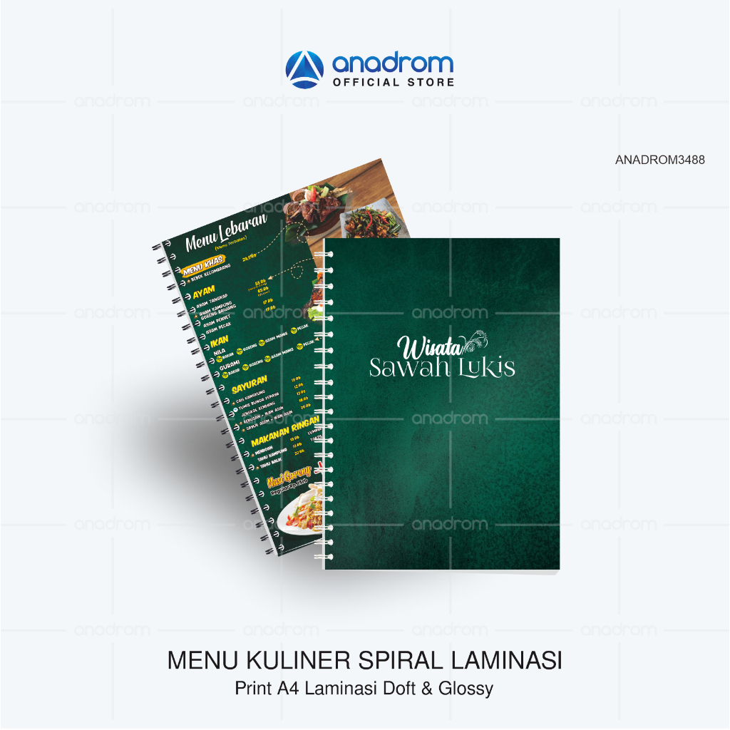 Jual Cetak Buku Menu Spiral | Cetak Daftar Menu Spiral Laminasi Doft ...