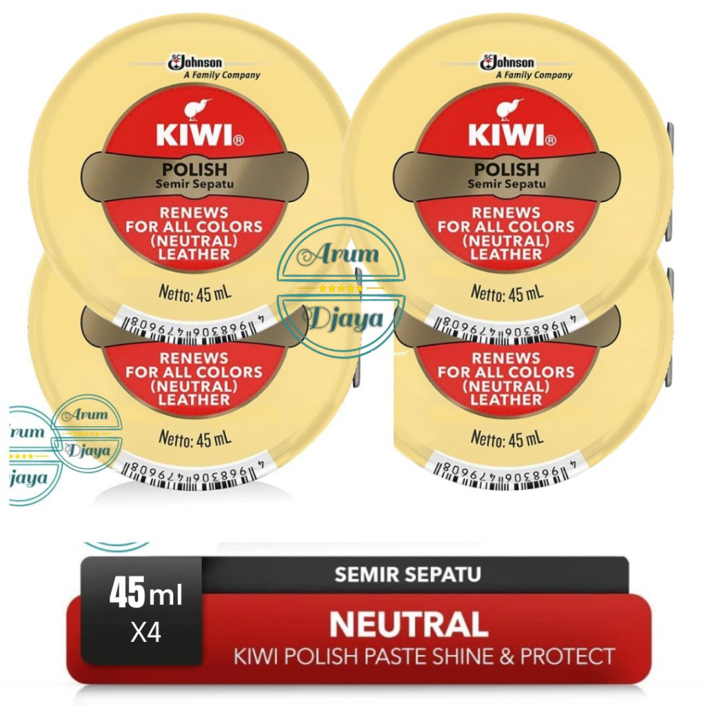 Jual Kiwi Semir Sepatu Netral Kiwi Paste SP Shoe Polish Neutral 45mL x4 | Shopee Indonesia