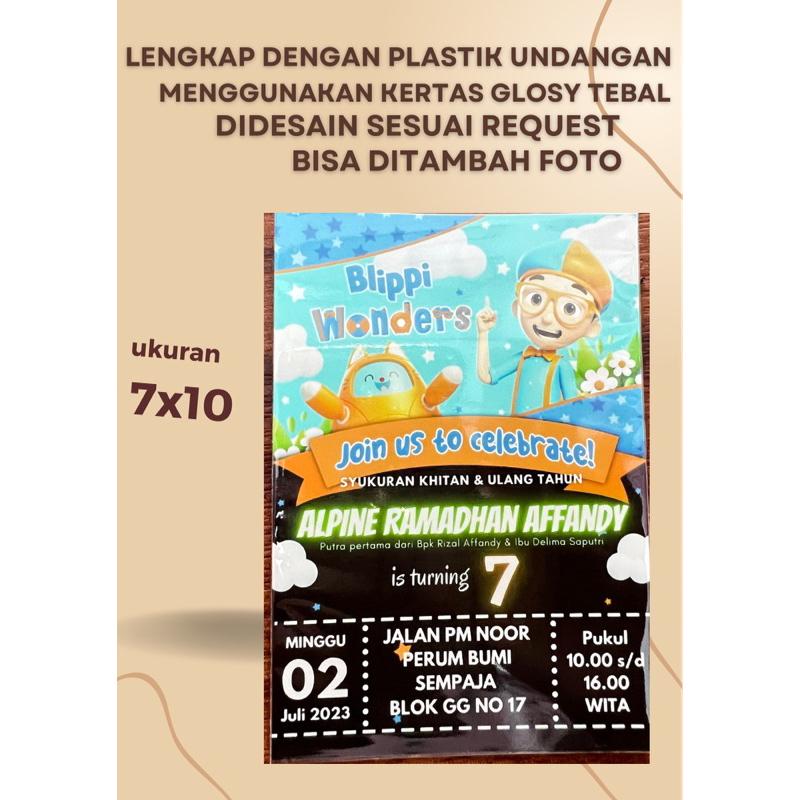 Jual undangan ultah / invitation ultah / undangan custom / undangan ...