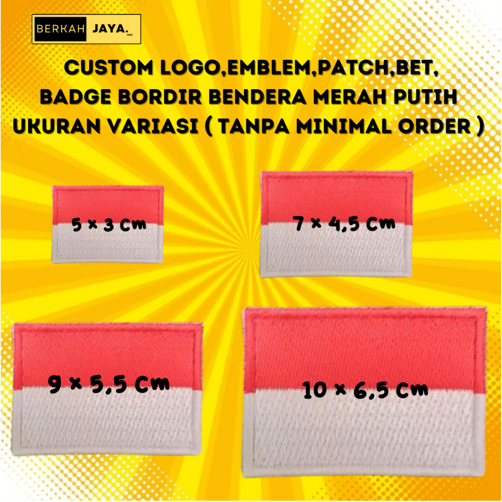 Jual Custom logo,emblem,patch,bet, badge bordir bendera merah putih ...