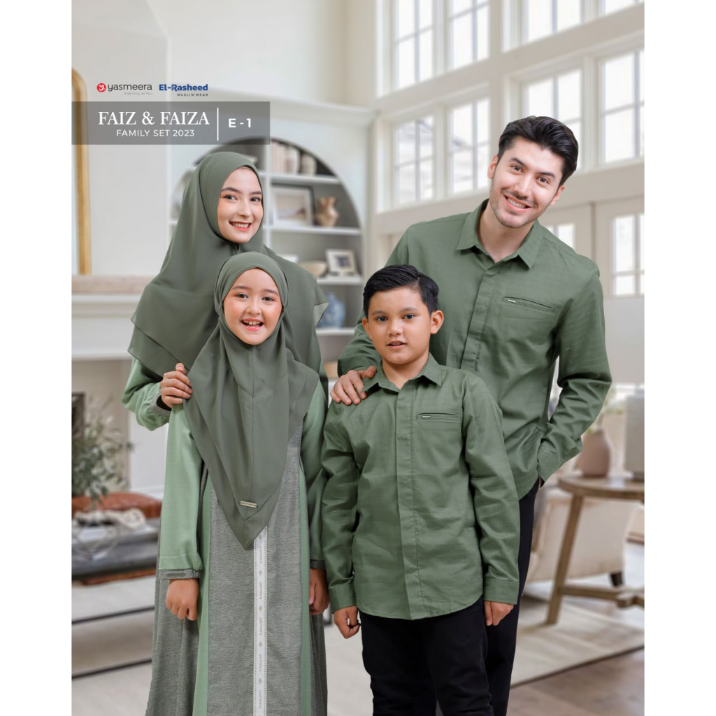 Jual Yasmeera Faiza Dusty Olive / Faiz Beetle Olive Sarimbit Keluarga ...