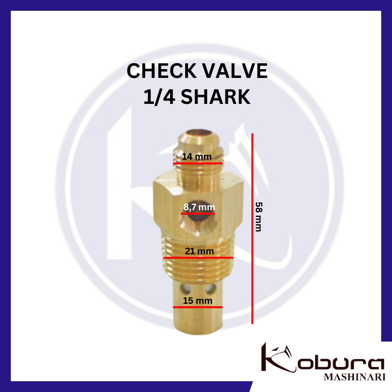 Jual Check Valve 1/4 HP SHARK Klep Tangki Katup Satu Arah Kompresor ...