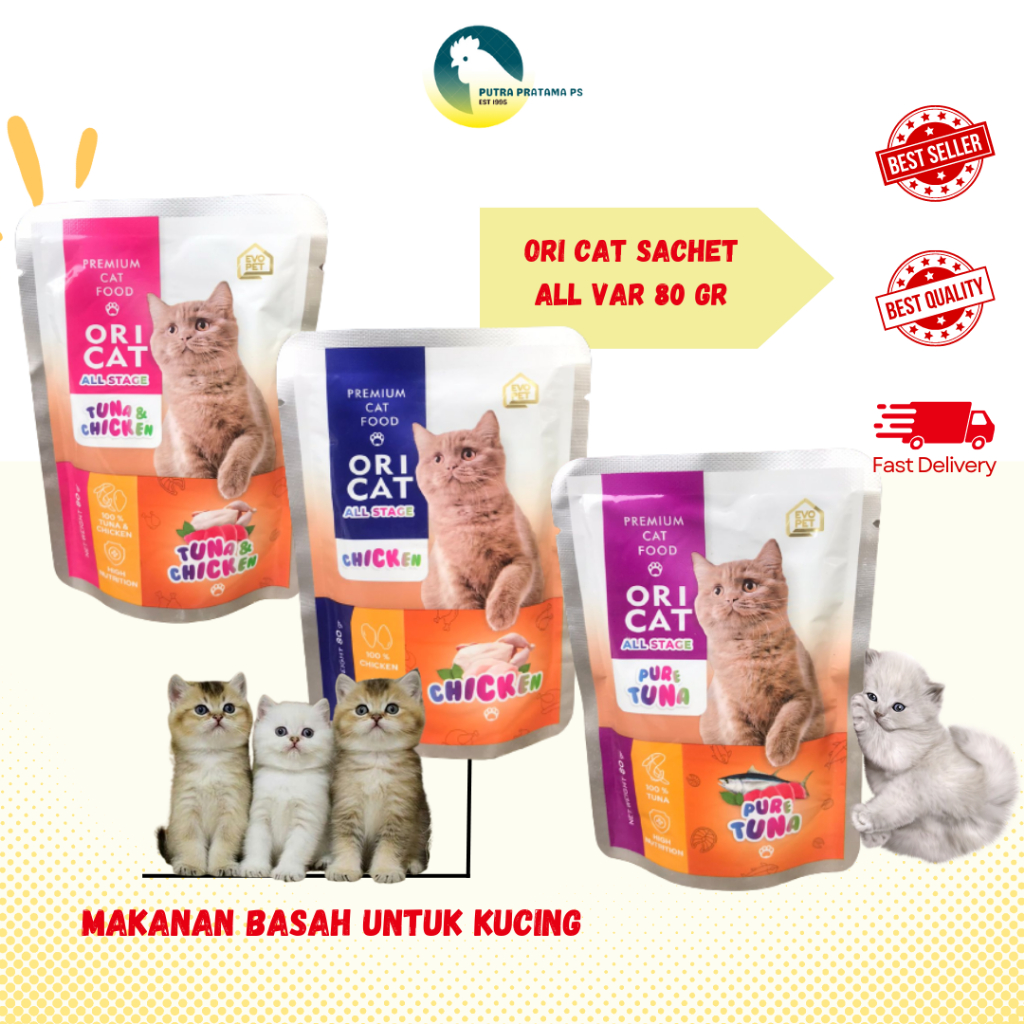 Jual ORI CAT SACHET POUCH 80 GRAM Makanan Kucing Basah Wet Food Rasa ...