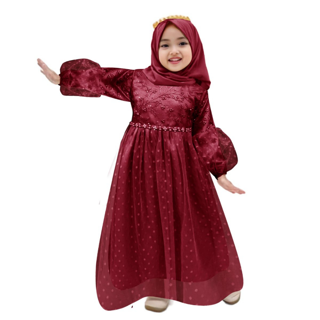 Jual Gamis anak perempuan Meliana 2-11thn / gamis brukat / baju muslim ...