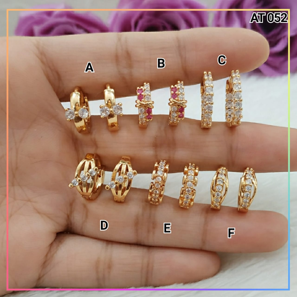 Jual Anting xuping anting dewasa cetik permata pink kombi perhiasan lapis emas gold AT 052 ...
