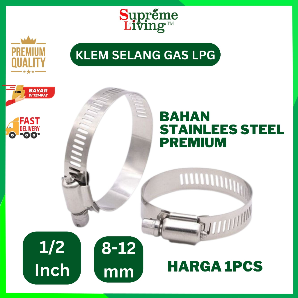 Jual Klem Selang Gas LPG Alat Penguat Selang Gas Stainless Steel ...